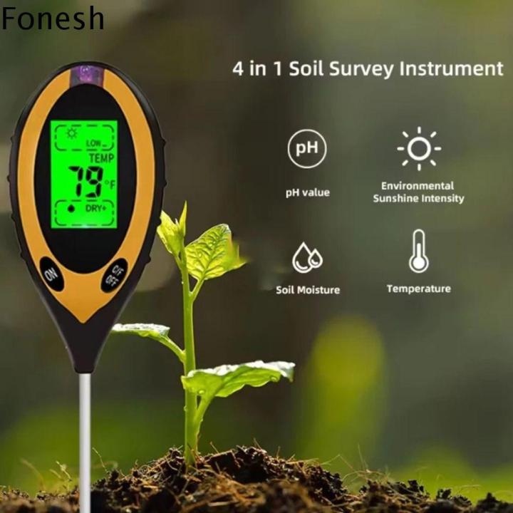 FONESH 4 in 1 Soil Survey Instrument Digital Display LCD Screen Soil ...