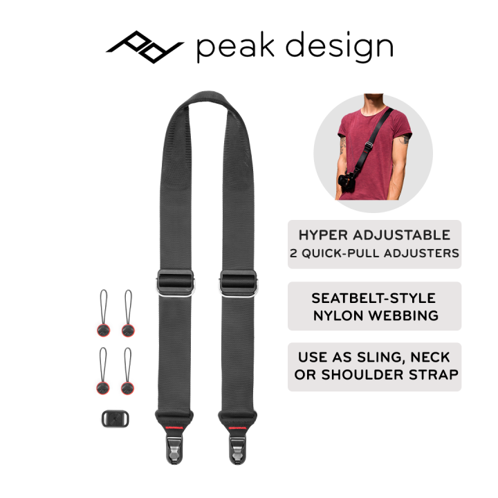 Peak Design Slide Camera Strap 3-in-1 Dual Quick-Adjusters Wearable as ...