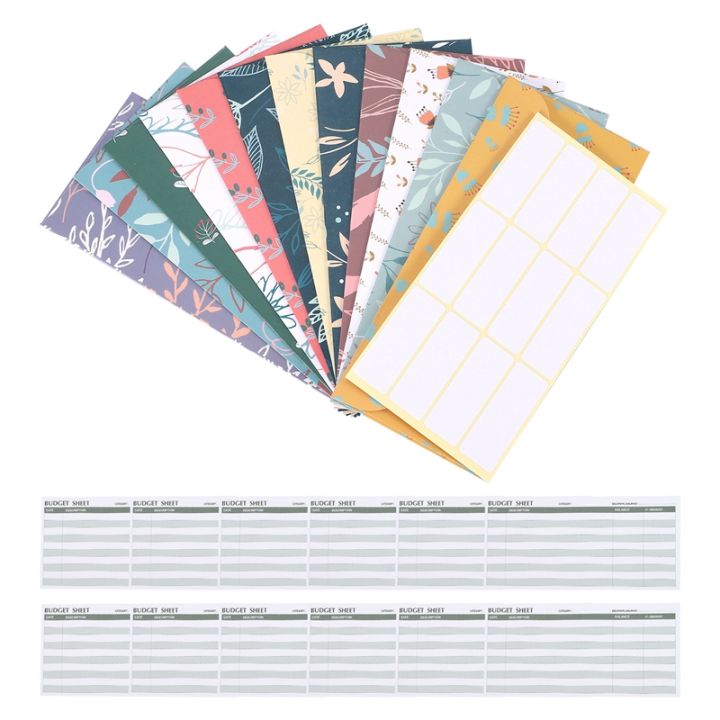 12 Pack Budget Envelopes Laminated Cash Envelope System for Money ...