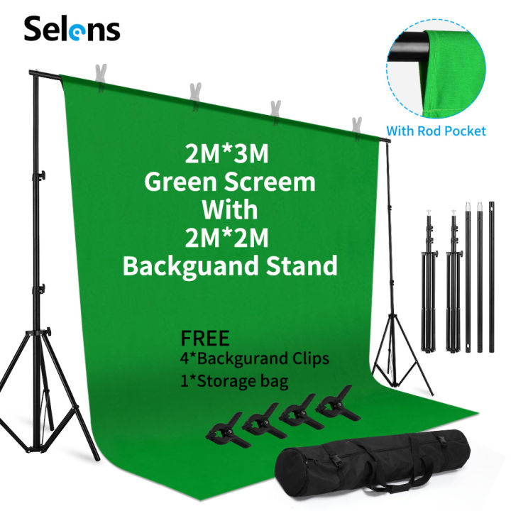 【Free Shipping+Delivery in 72 hours】Selens 2x3m Green Screen With Stand ...