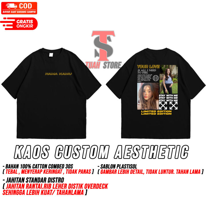 TUAH STORE CUSTOM KAOS COUPLE - BEBAS TAMBAH FOTO DAN NAMA - BEBAS ...