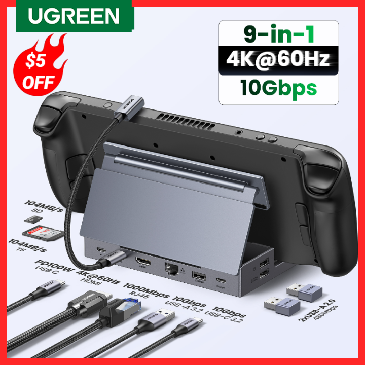 UGREEN Dock 4K60Hz 9 Ports RJ45 PD100W USB C HUB Compatible with Steam ...
