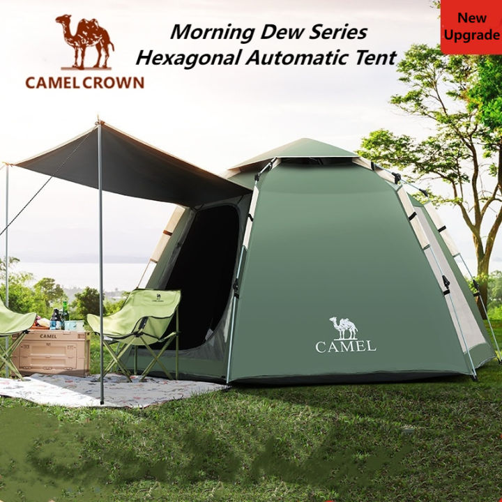 Camelcrown ngoài trời lục giác Tự động mở tán Lều Dã Ngoại tráng bạc bảo vệ khỏi ánh mặt trời di ...