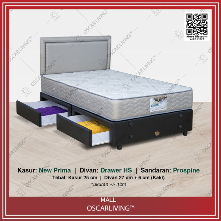 Kasur Guhdo Drawer HS New Prima Set Prospine Tebal 25Cm Abu Khusus Jabodetabek | Lazada Indonesia