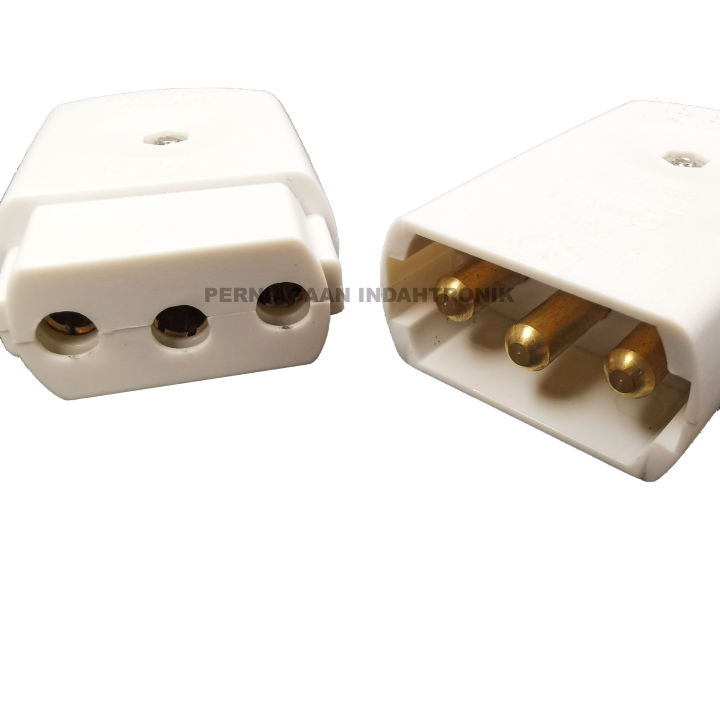 Electrical 3 Pin Plug & Socket Shrouded Connector Converter Adaptor ...
