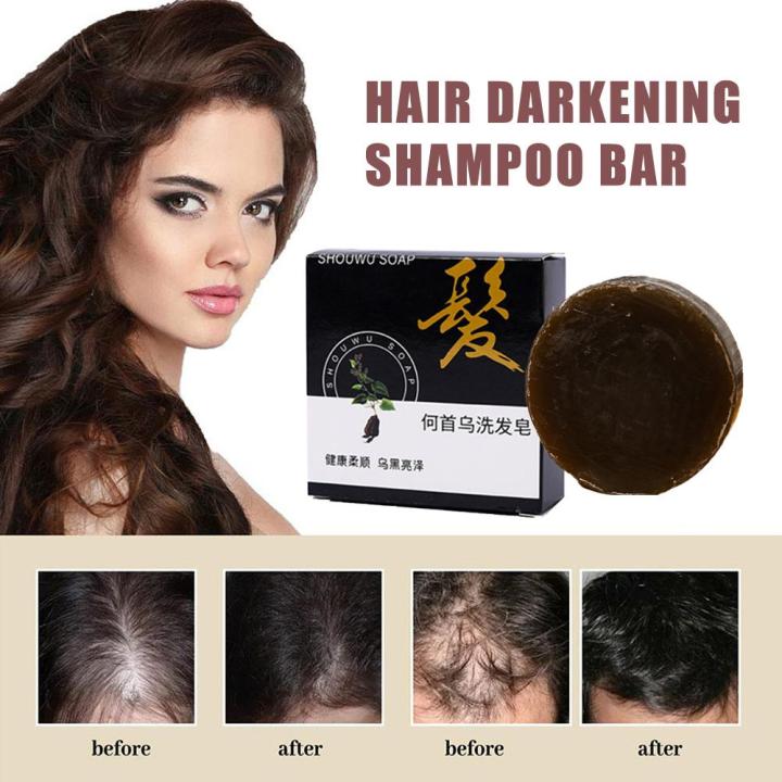 Hair Darkening Shampoo Bar For Gray Hair Coverage Dandruff Anti Deep ...