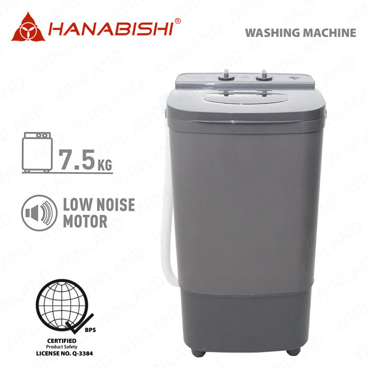 Hanabishi by Winland 7.5 Kgs Single Tub Washing Machine HWMBD-175GRY ...