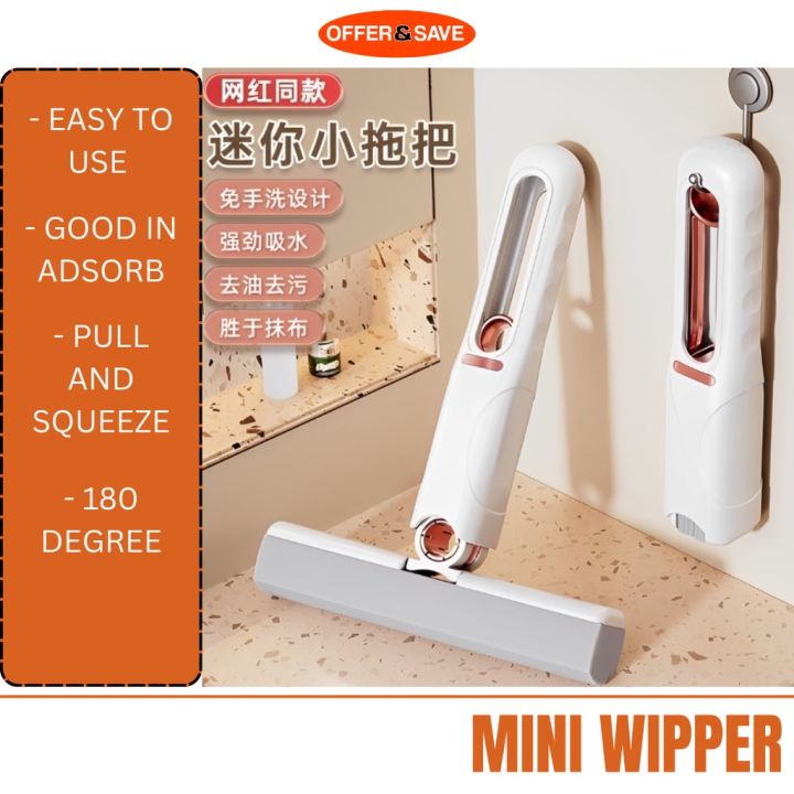 Handheld Mini Small Mop Hand-Free Kitchen Wipper Bathroom Cleaning Tool ...