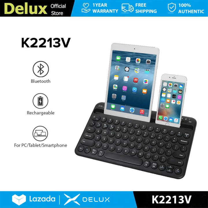 Delux K2213V Bluetooth Keyboard Rechargeable 78 keys Wireless For ...