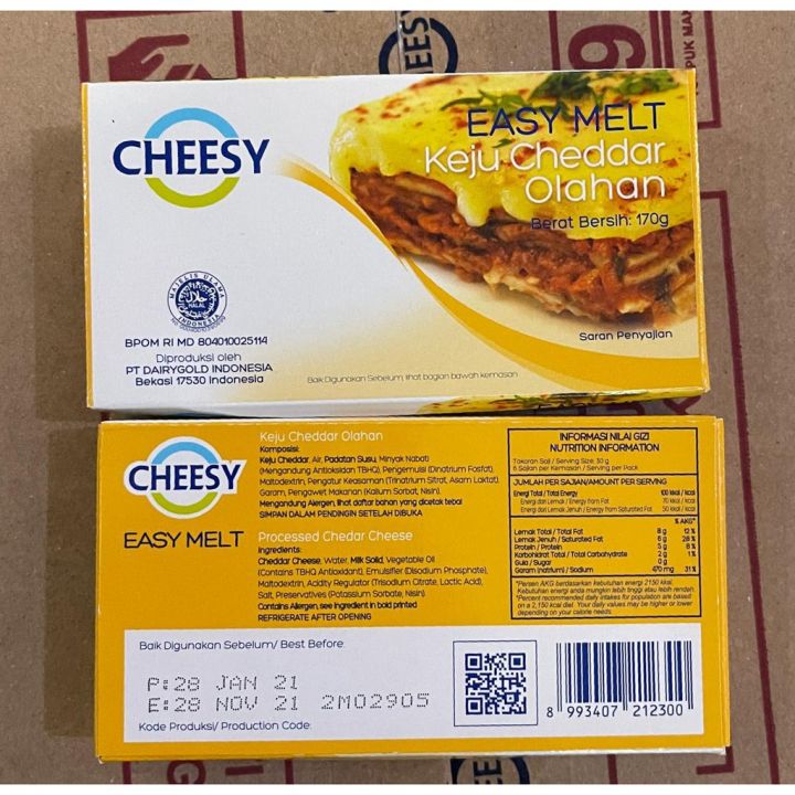 Keju Cheesy Easy Melt Cheddar - Cheesy 170gr | Lazada Indonesia
