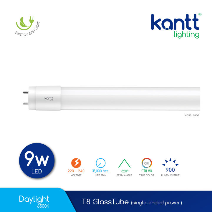 Kantt Lighting Daylight LED T8 GlassTube (Single-Ended Power) - 9W / 18W | Lazada PH