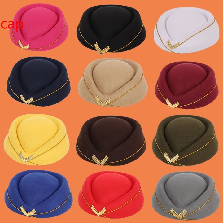 Wool Berei Stewardess Hat Direct High-Speed Rail Female Stewardess Hat ...