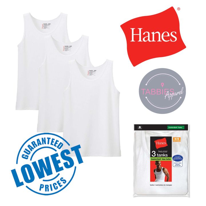 HANES 3 Pcs Tagless Tanks White Color | Lazada PH
