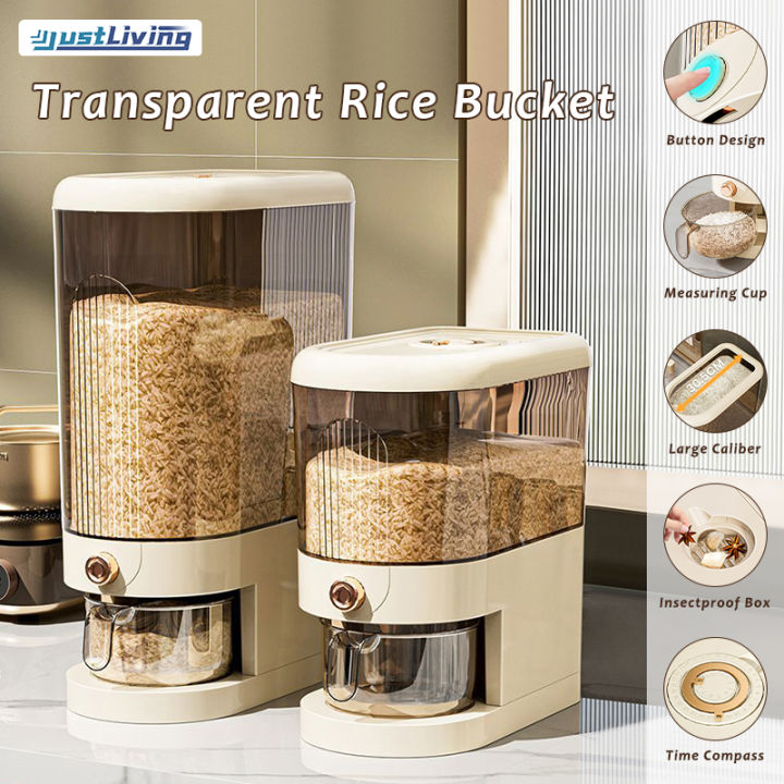 JustLiving 5/10kg Rice Bucket Insect-Proof Moisture-Proof Sealed ...