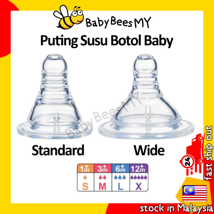 BabyBeesMY Puting Susu Botol Slim Neck dan Wide Neck, Teat Standard Neck, Milk Bottle Teat | Lazada