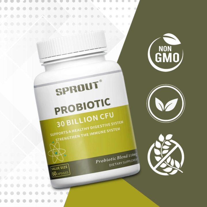 Probiotic Supplement 30 Billion CFU, Supports Digestive Health, Gut ...