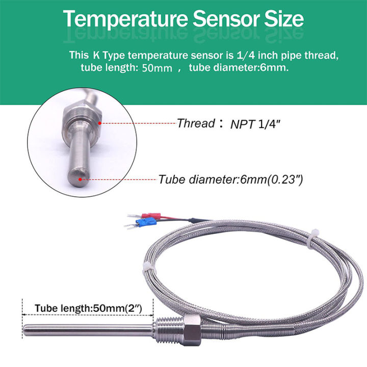 800°c Degree High Temperature Sensor Thread Npt 1/4 Stainless Steel ...