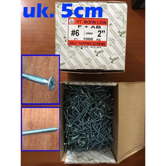 SKRUP TAPPING FAB 6 X 2" INCH - SEKRUP KEPALA RATA FH SCREW (+) L ...