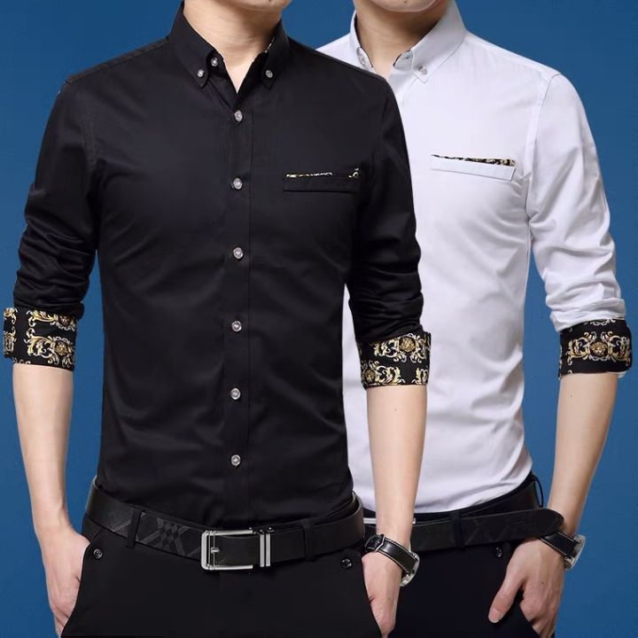 mens long sleeves polo plain office wear formal polo | Lazada PH