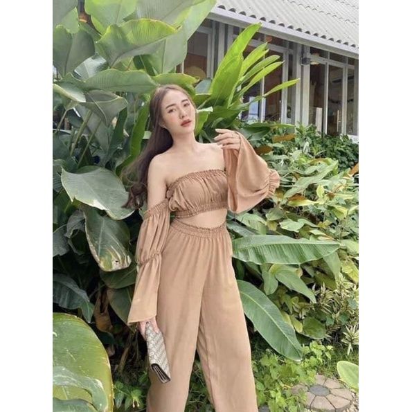 Zyrene Coordinates Half Shoulder and Pants Set | Lazada PH