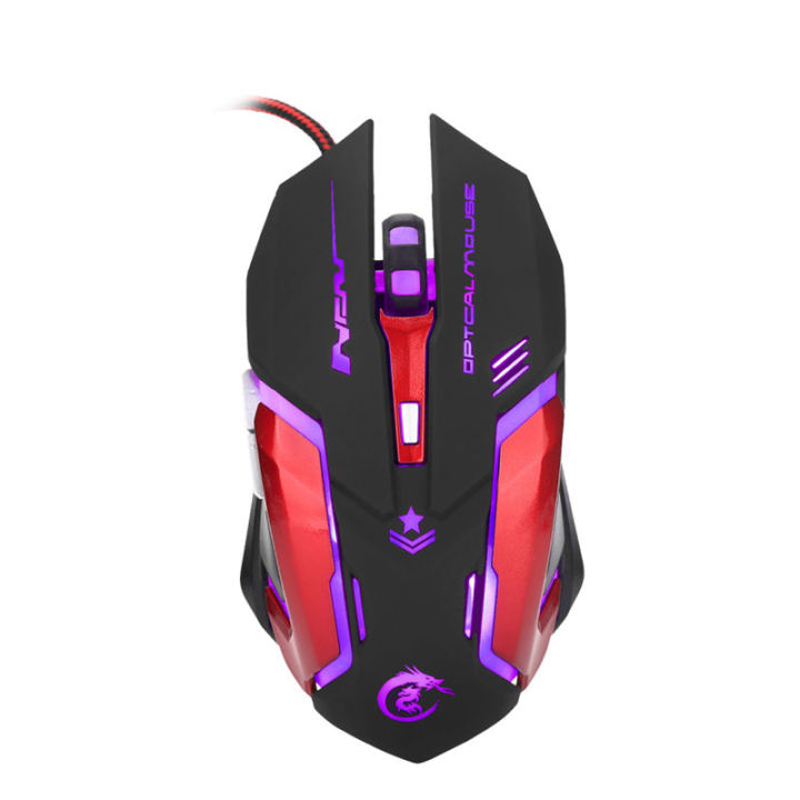 (ASPO) Mouse 3200Dpi 6 Button Led Optical Mouse Macro Programmable Mice ...