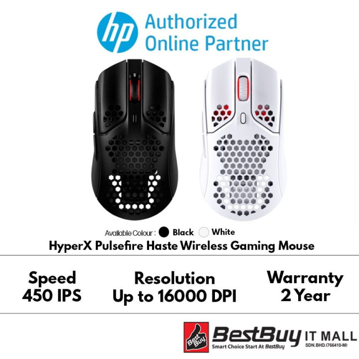 HyperX Pulsefire Haste - Wireless Gaming Mouse (Black / White ...