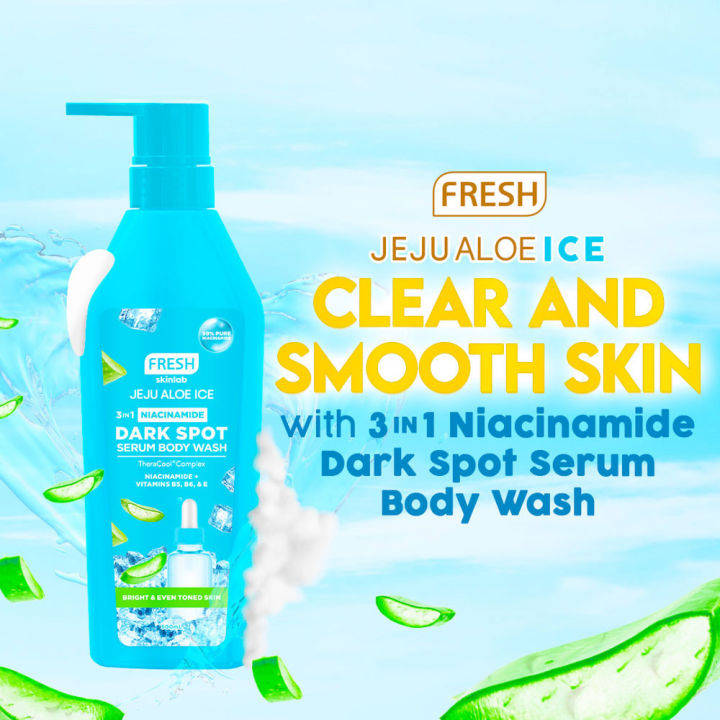 FRESH Skinlab Jeju Aloe Ice 3-in-1 Niacinamide Cooling Serum Body Wash ...