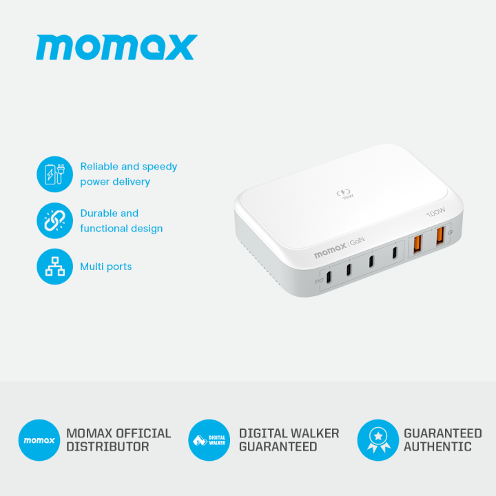 Momax Q.Plug Box 6Port Gan Charger 100W - White | Lazada PH