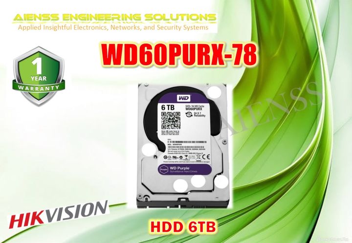 WD60PURX-78 6TB HDD Western Digital CCTV Accessories | Lazada PH
