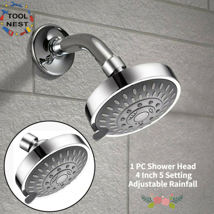Tool Nest 1 PC Wall Mounted High Pressure Shower Head Bathroom Rainfall ...