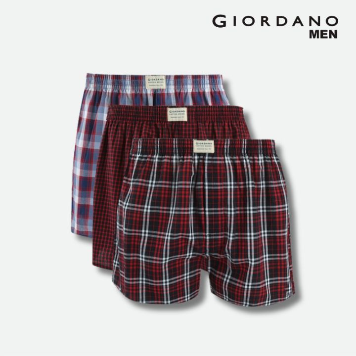 Giordano Men Cotton Poplin 3-Piece Boxers Pack | Lazada Singapore