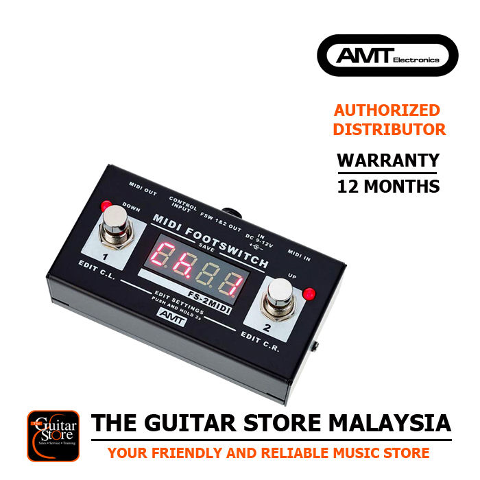AMT FS-2MIDI 2-button Footswitch and MIDI Controller Guitar Effect ...