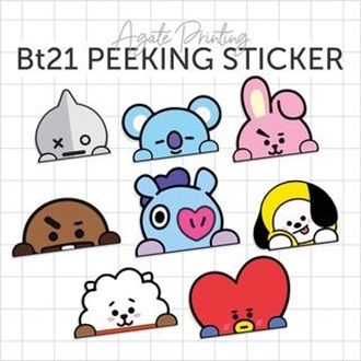 BTS: BT21 Peeking Stickers Peekers Vinyl Laminated Stickers | APFQ8K3 ...