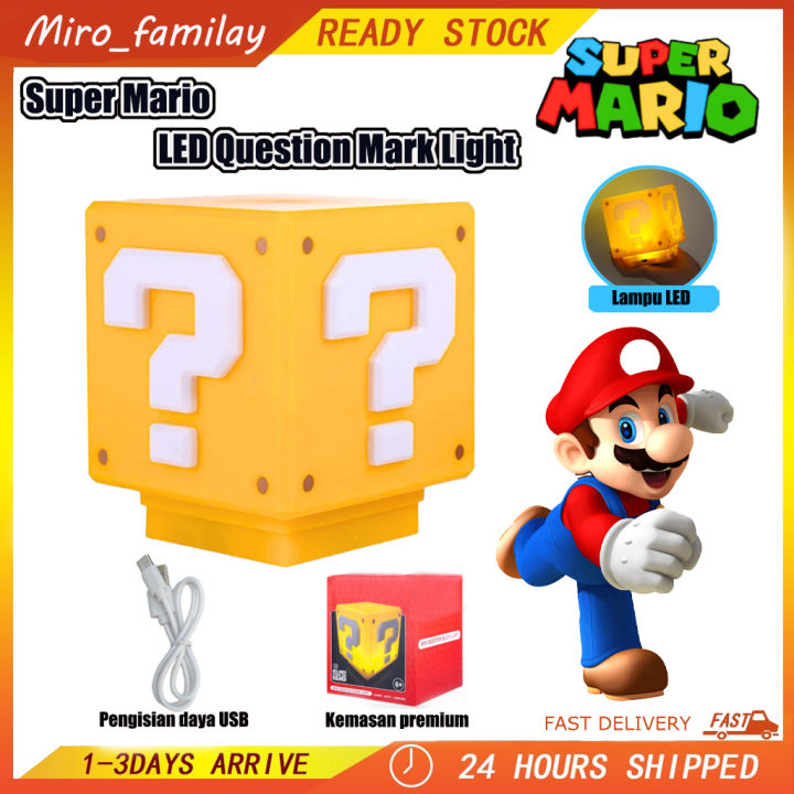 Super Mario Lampu Sentuh/super mario lampu meja LED/Tanda Tanya Night ...