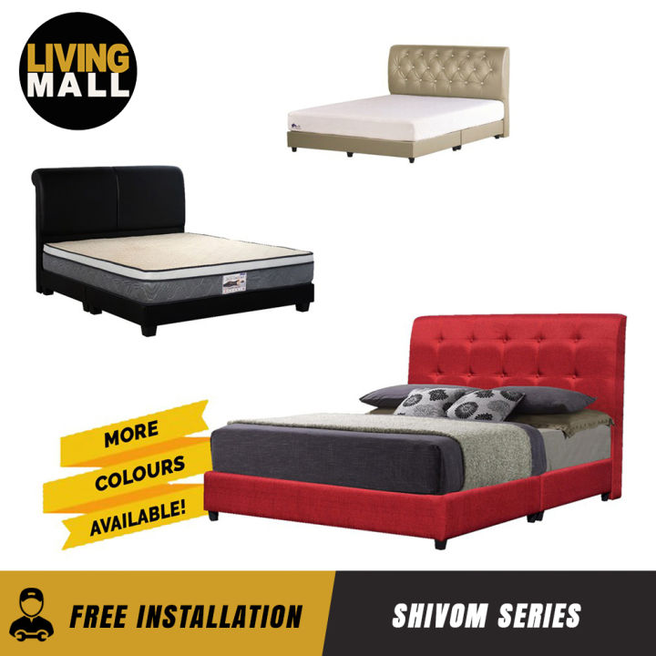 Living Mall Shivom Series Leather Divan Bed Frame In 3 Designs- All ...
