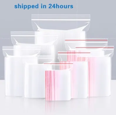100pcs Zip lock Plastic zip-lock pouch food storage/ Resealable Plastic ...