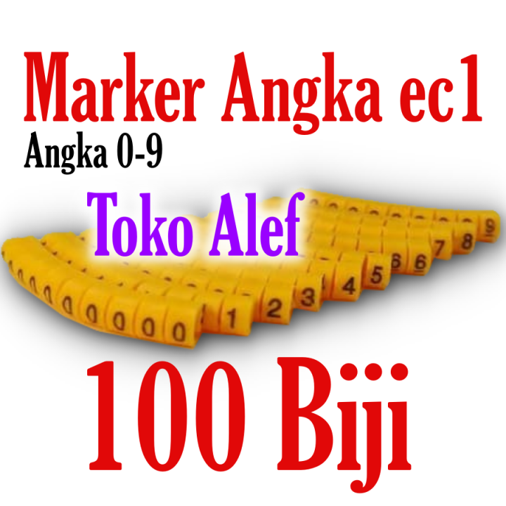 100Pcs Cable Marker EC1 Nomor 0 - 9 Number ec 1 Kabel marker angka ...