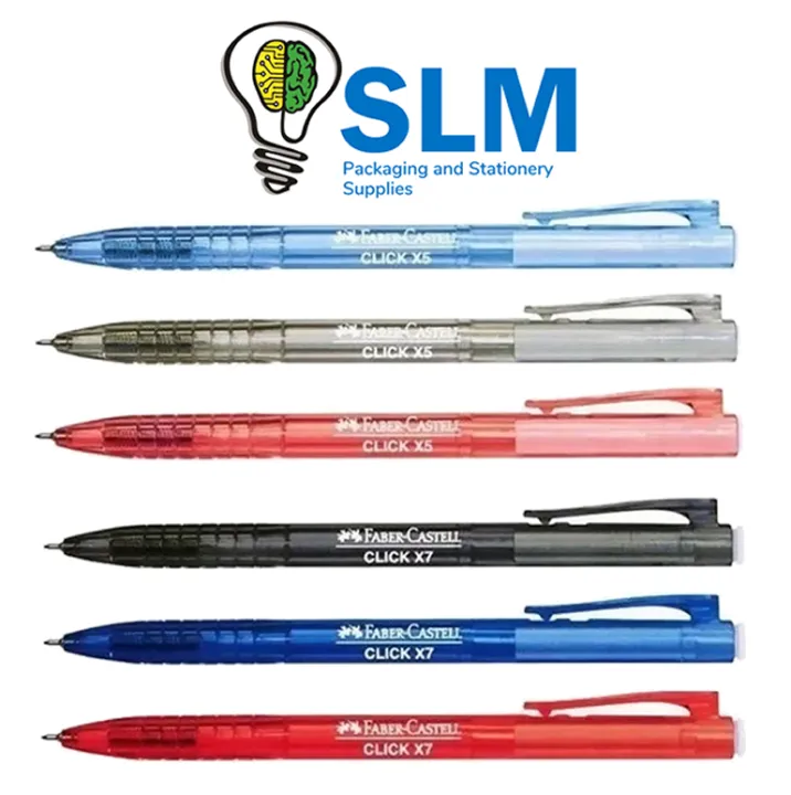 [4 pcs] Faber Castell Click X Ball Pen Click X5 0.5mm 1425 / Click X7 0 ...
