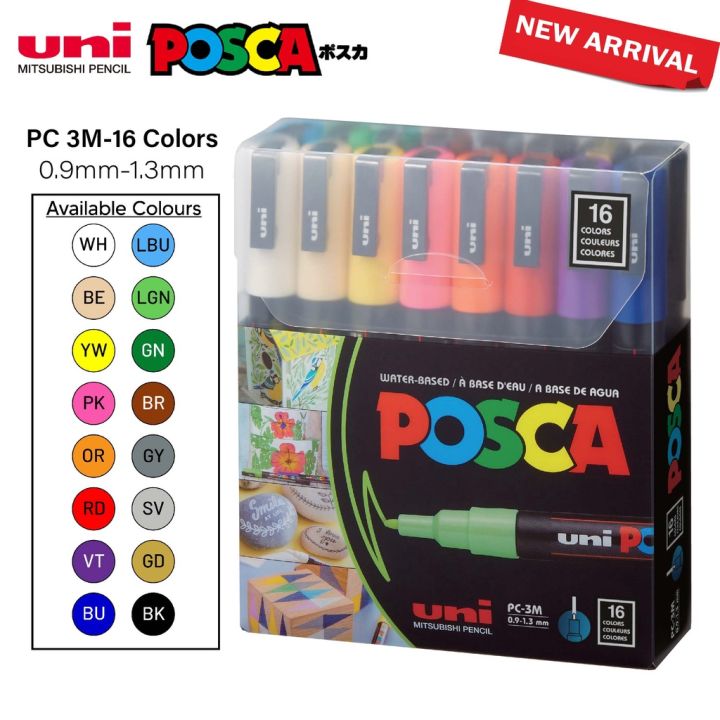 POSCA Marker 3M-16C Set | Lazada