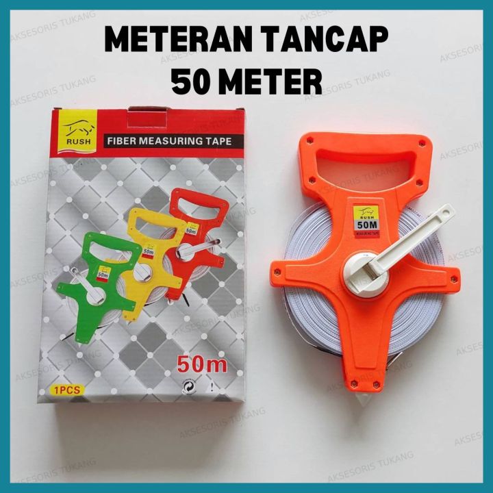 Meteran Tancap 50 M Meter Fiber Rol Gulung Tanam Tanah Bangunan 50m ...