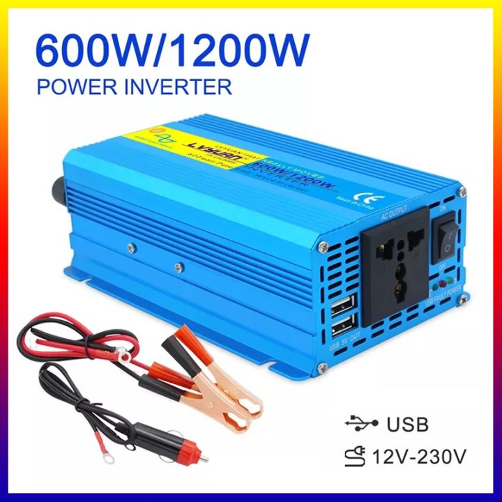 600W/1200W Pure Sine Wave Inverter DC 12V/24V to AC 220V 240V 50Hz ...