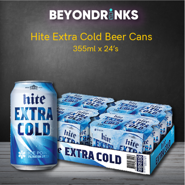 Hite Extra Cold Beer Cans | 355ml x 24's | Authentic Korean Beer ...