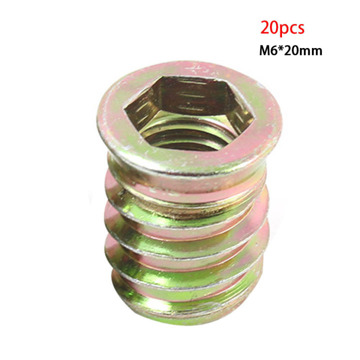 Wood Furniture Threaded Insert Cabinet Drawer Wardrobe Nut Socket Pre ...