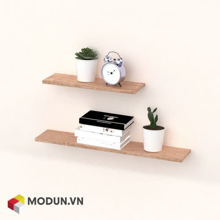 Kệ trang trí MKK-009 MODUN.VN treo tường hiện đại VÂN GỖ ĐẬM, gỗ công ...