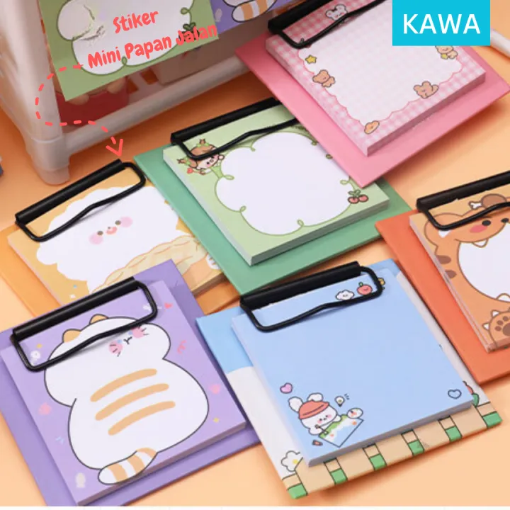 KAWA Sticky Notes dan Papan Jalan Lucu Karakter Berwarna Memo Pad Stick ...