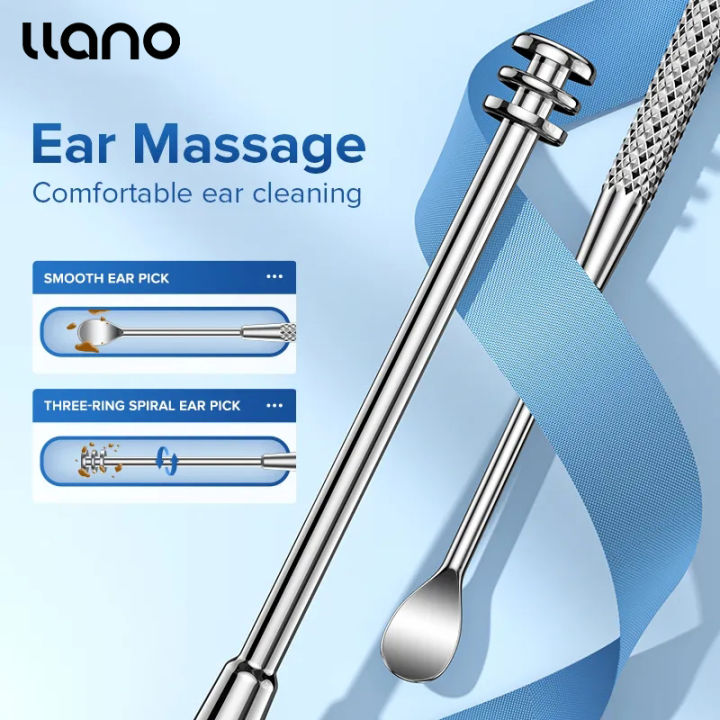 llano Ear Cleaner Double-end Ear Wax Remover Stainless Steel Ear Wax ...