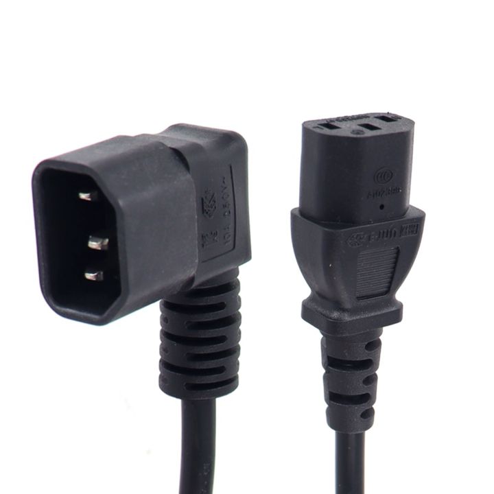 IEC 320 C14 Angled Male to C13 Female Cord, 90 degree C14 to C13 Power Extension Cable For PDU ...