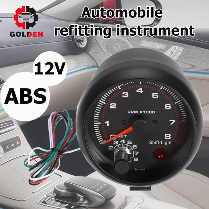 Tachometer Mobil Universal Warna Hitam Ukuran 3.75 "0-8000 RPM ...
