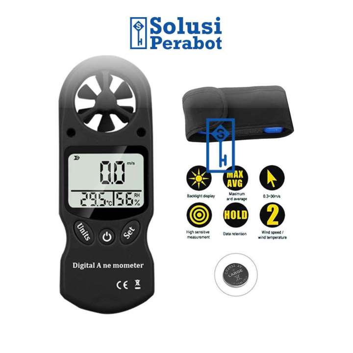 Wind Digital Anemometer AH92 SP / Kecepatan Pengukur Angin Mini ...