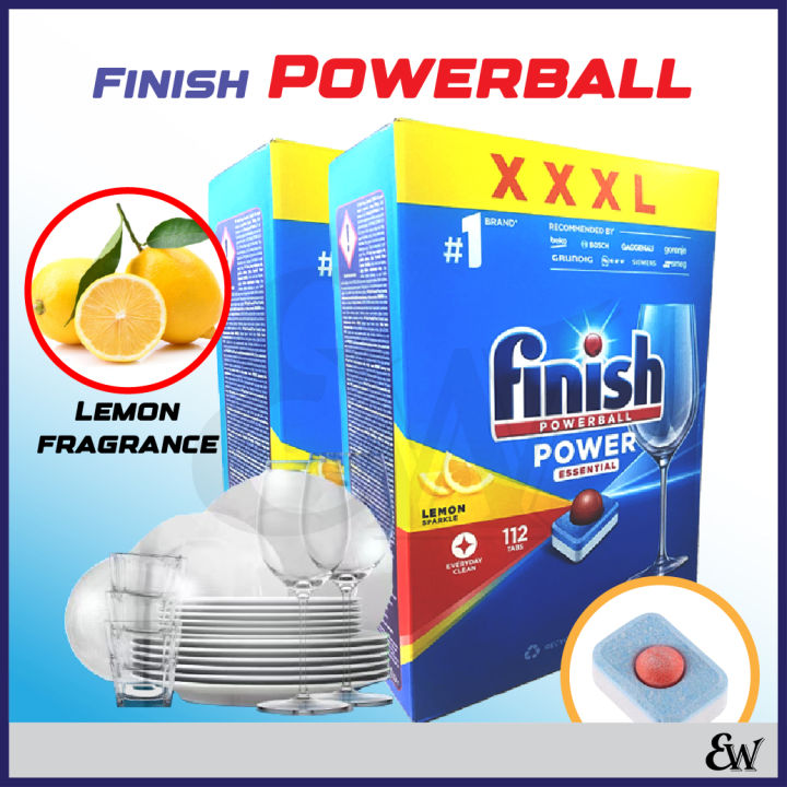 Finish 112Tabs All In 1 Powerball Dishwasher Detergent Dish Cleaner ...